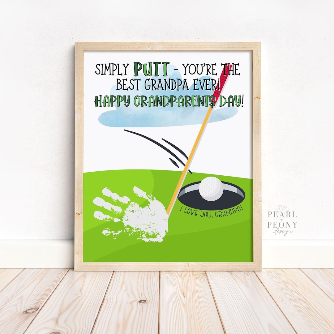 PRINTABLE Grandparents Day Handprint Art Craft for Grandpa, Golf ...