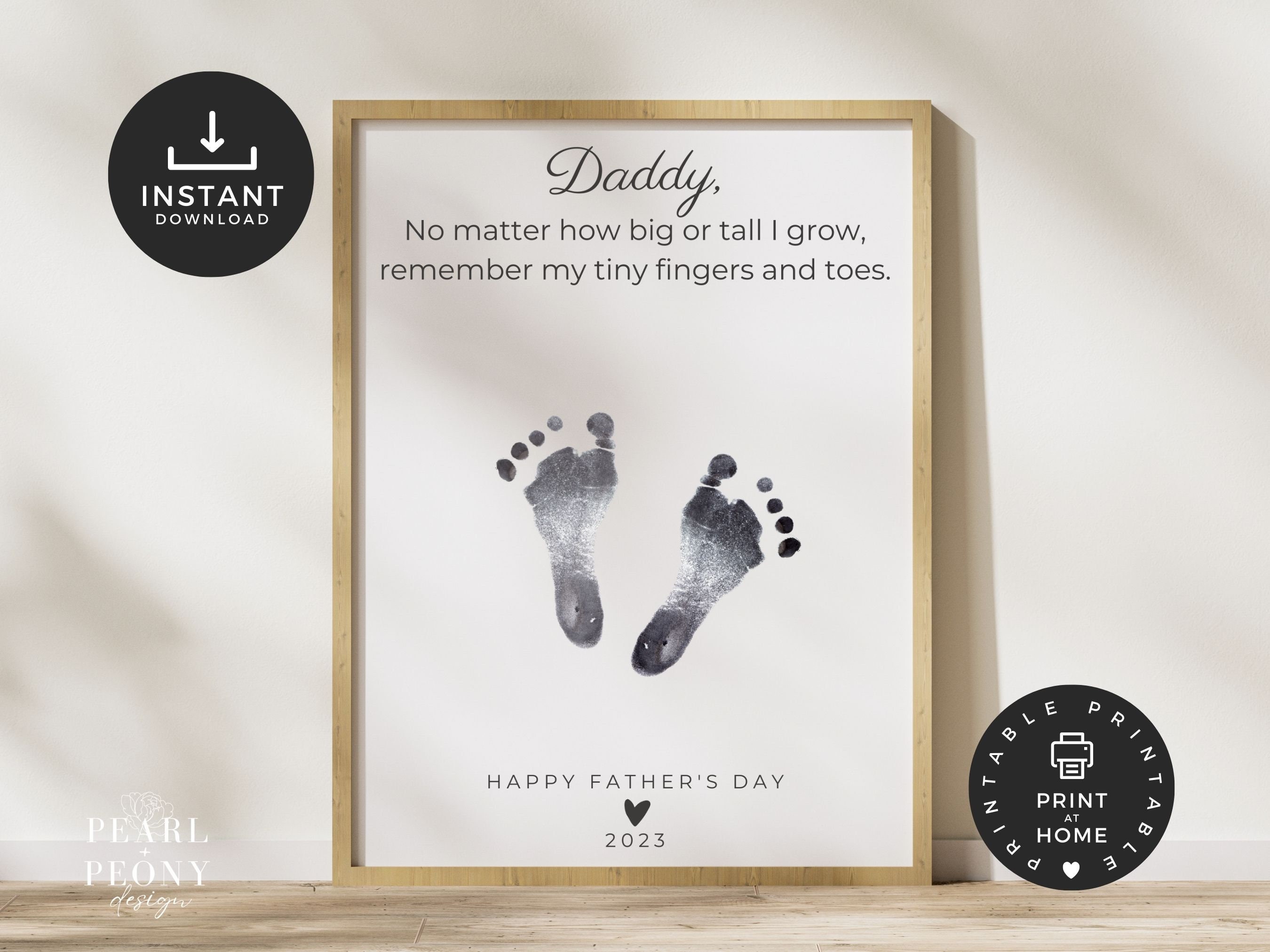 PRINTABLE Fathers Day Handprint Footprint Art Personalized - Etsy