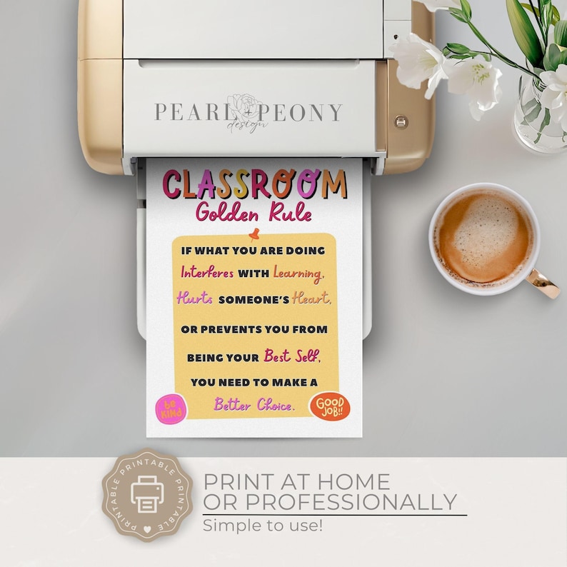 PRINTABLE Classroom Golden Rule Poster, Class Rules Sign, Back to ...