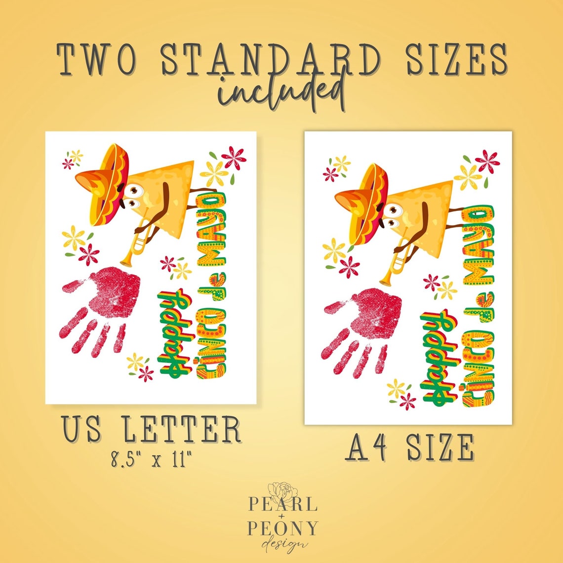 PRINTABLE Cinco De Mayo Handprint Art Craft, Keepsake Art, Toddler ...