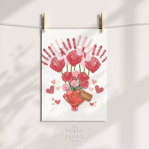 PRINTABLE Valentines Day Handprint Art Craft for Kids, Keepsake Art ...