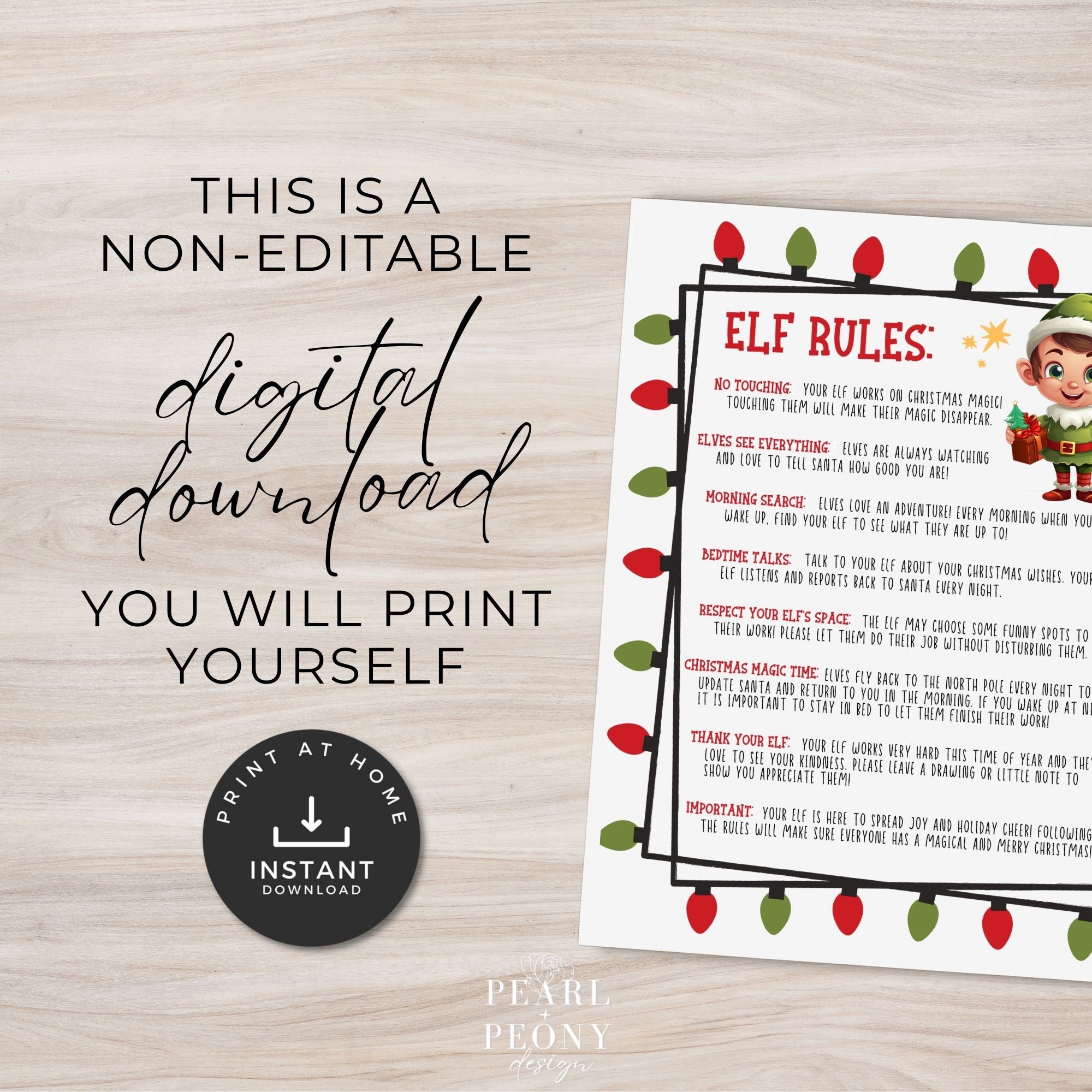 PRINTABLE Christmas Elf Rules Sign, Elf Magic Rules, Elf Arrival Rules ...