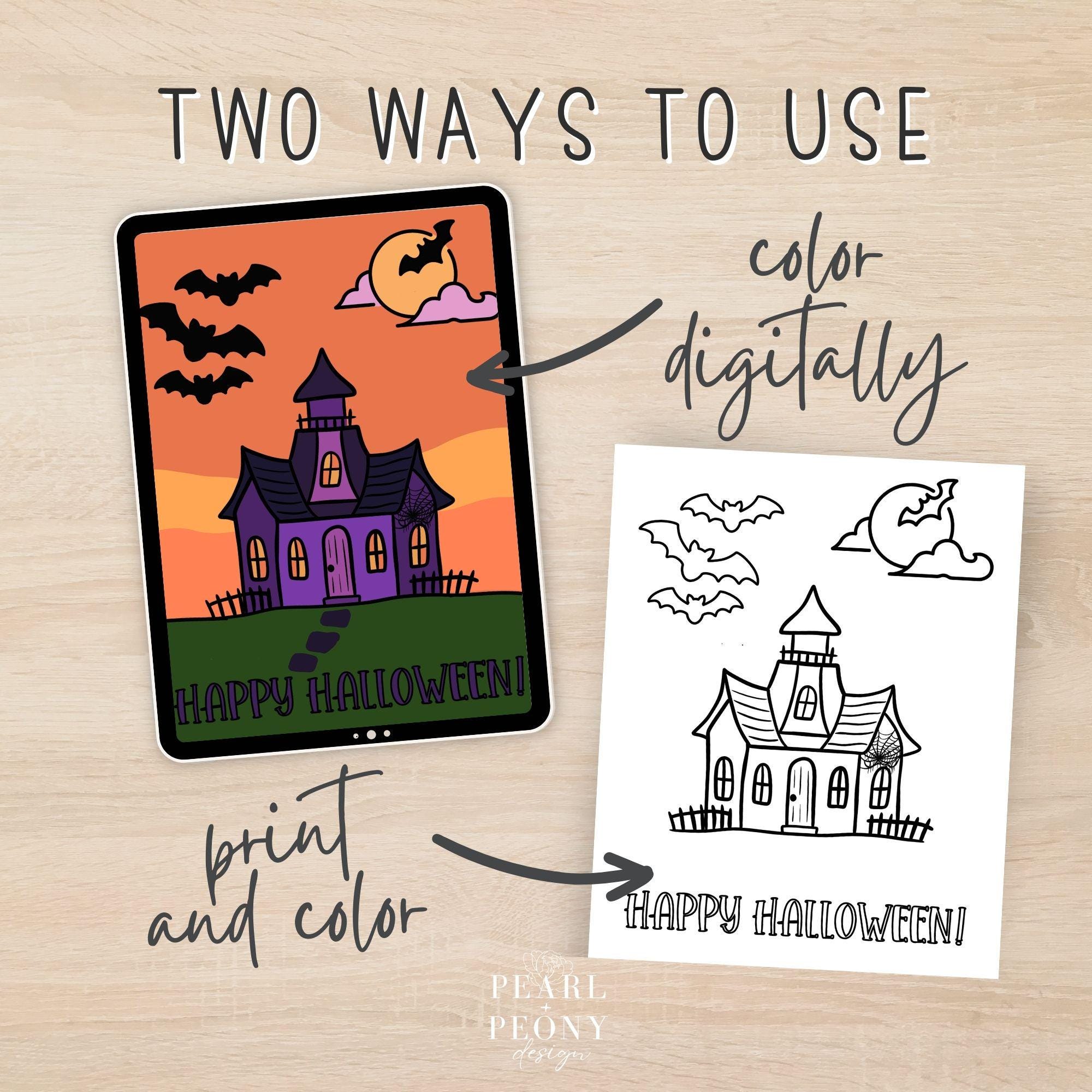 PRINTABLE Halloween Coloring Page, Fall Art Craft, Preschool ...