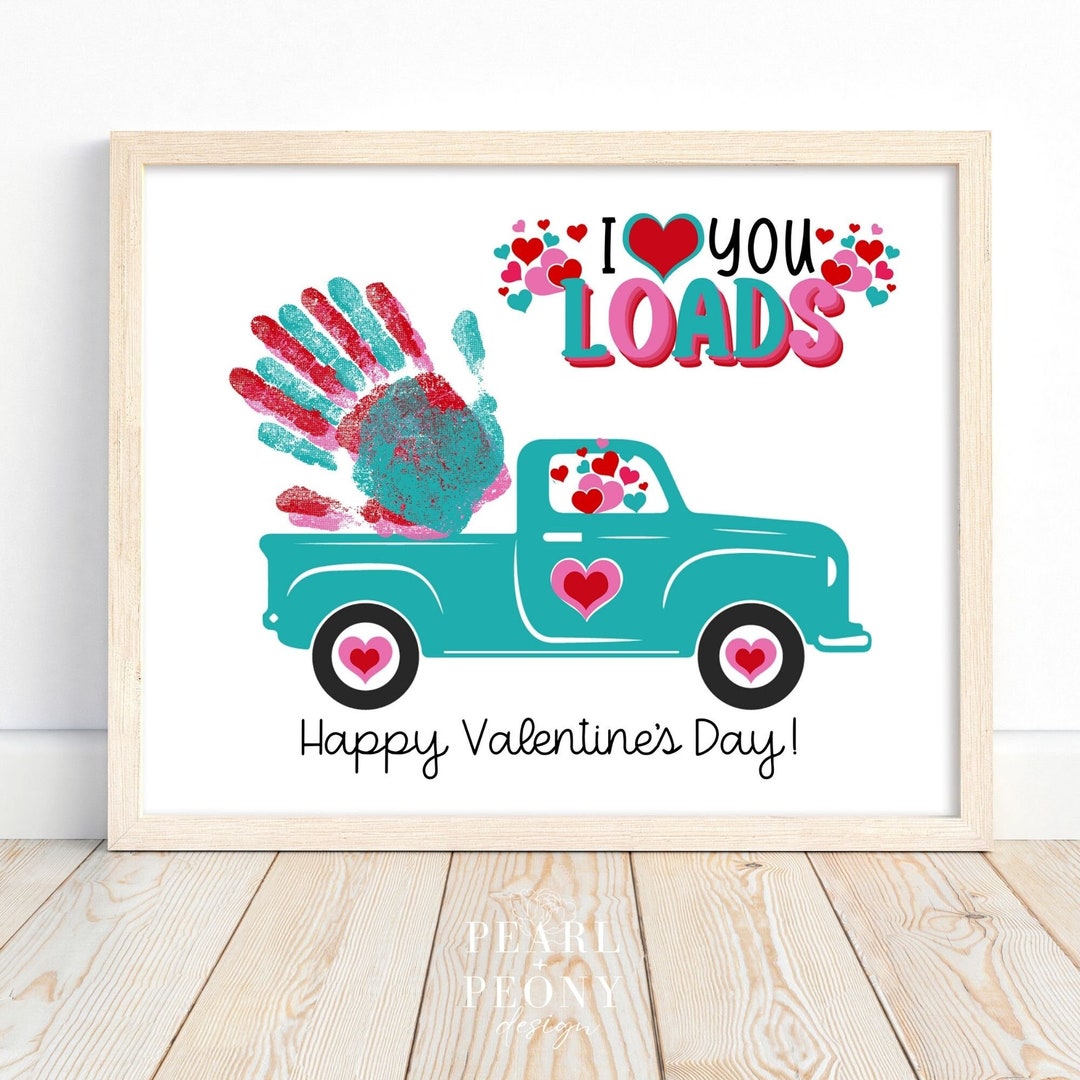 PRINTABLE Valentines Day Handprint Art Craft for Kids, Keepsake Art ...