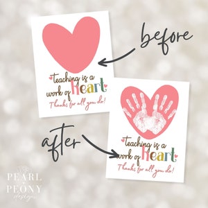 PRINTABLE Teacher Appreciation Handprint Art Craft, Keepsake Art ...