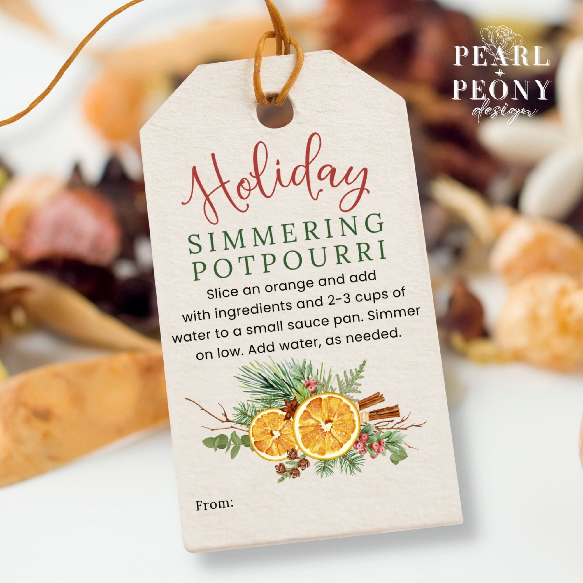 PRINTABLE Christmas Simmer Pot Tags, Holiday Potpourri Gift Tag ...