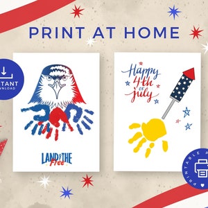 PRINTABLE 4th of July Handprint Craft for Kids, Preschool Activity ...