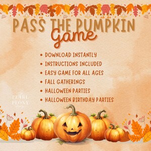 PRINTABLE Pass the Pumpkin Halloween Game, Left Right Game, Halloween ...