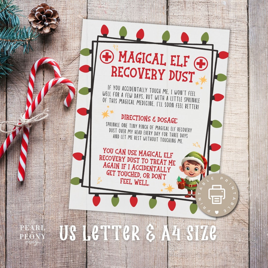 PRINTABLE Christmas Elf Recovery Letter, Magic Elf Recovery Dust, Sick ...