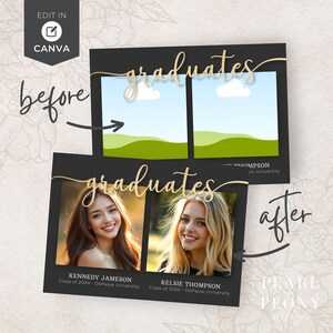 EDITABLE Dual Graduation Party Invitation TEMPLATE, Joint Twins ...
