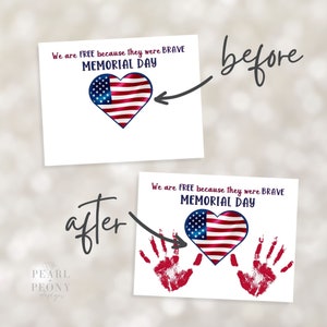 PRINTABLE Memorial Day Handprint Art Craft for Kids, Memorial Day ...