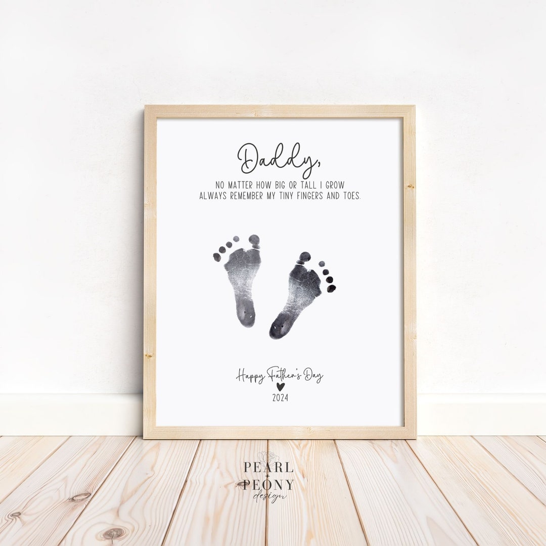 PRINTABLE Fathers Day Handprint Footprint Art Craft, Gift for Dad Baby ...