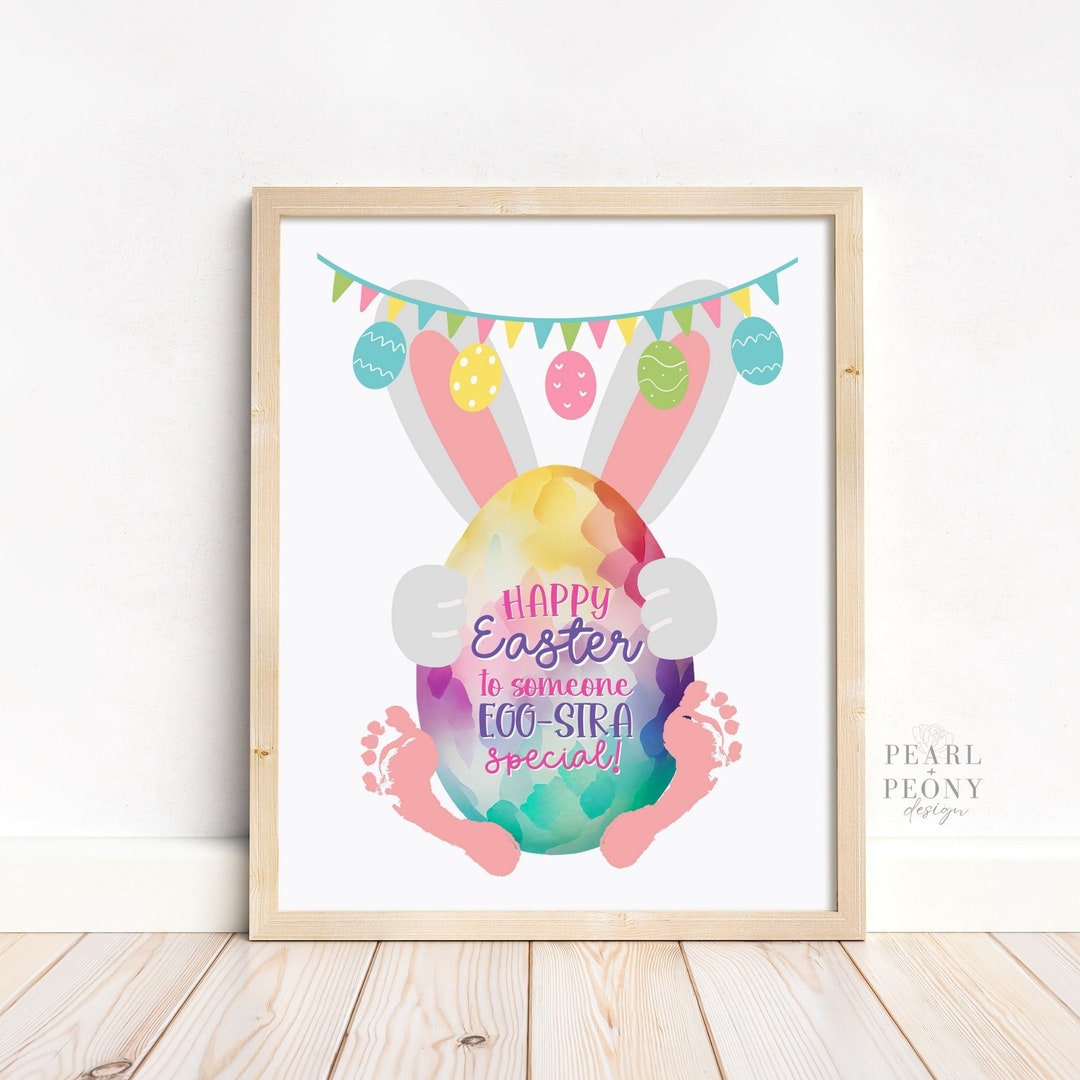 PRINTABLE Easter Handprint Art Craft for Kids, Footprint Keepsake Art ...
