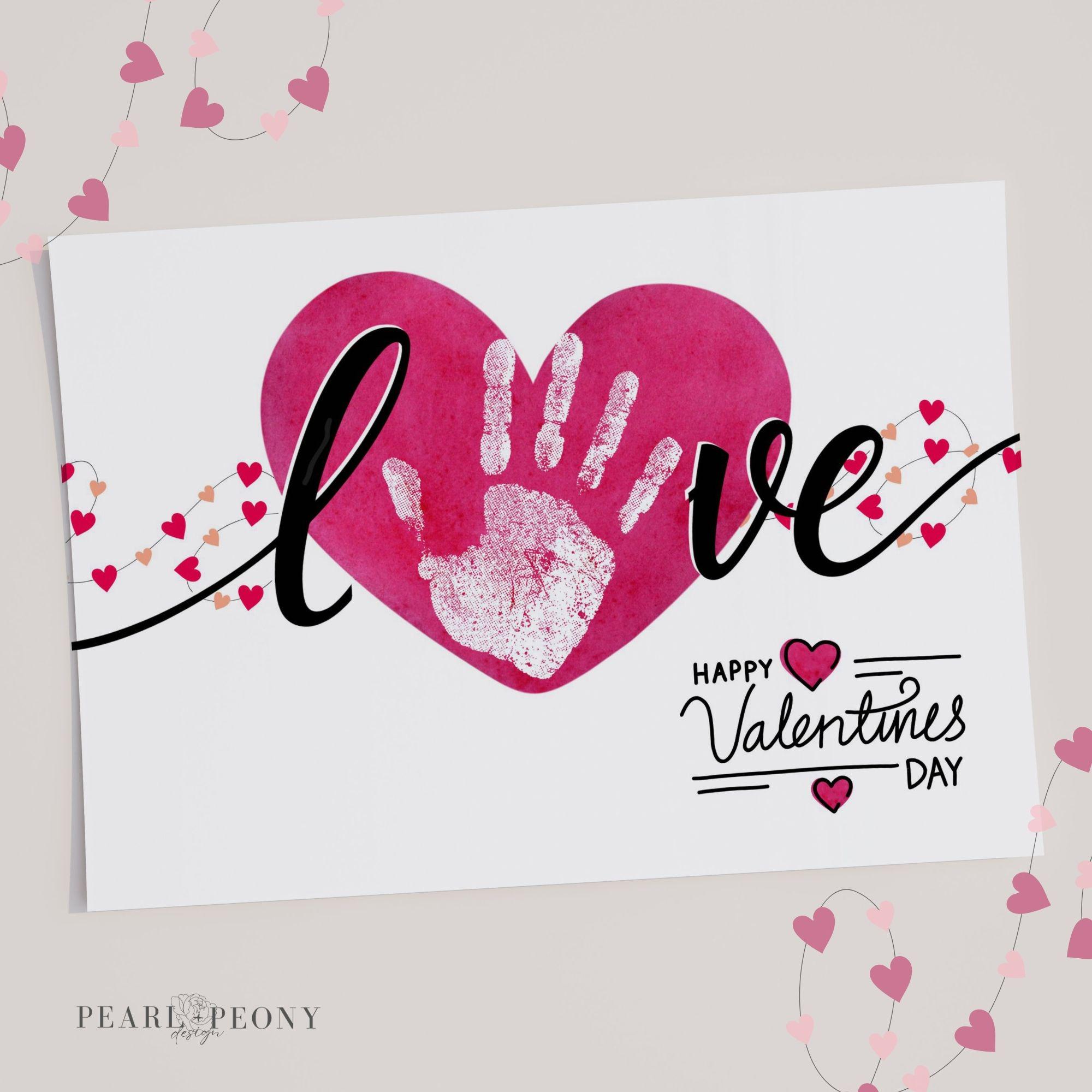 PRINTABLE Valentines Day Handprint Art Craft Project, Keepsake Art ...