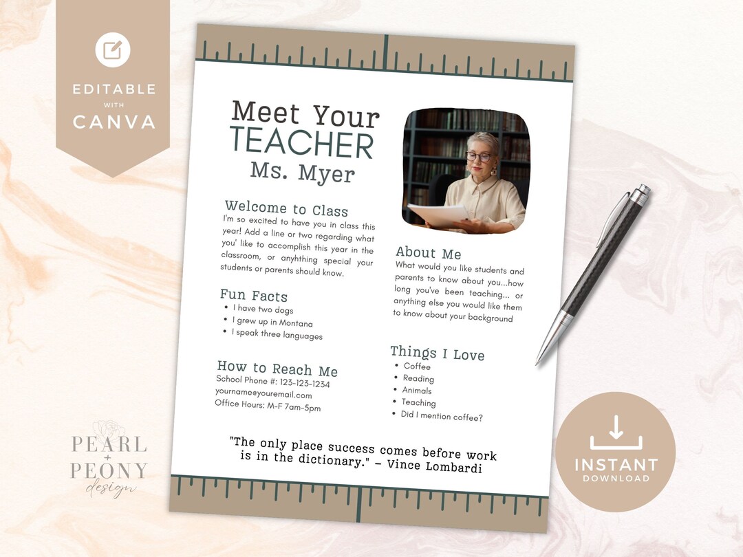 EDITABLE Meet the Teacher Template, Back to School Flyer, Teacher ...