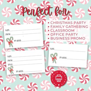 PRINTABLE Christmas Candy Guessing Game, Holiday Birthday Party Game ...