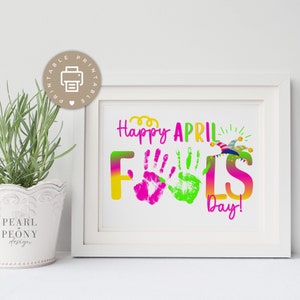 PRINTABLE April Fools Day Handprint Art Craft for Kids, Keepsake Art ...