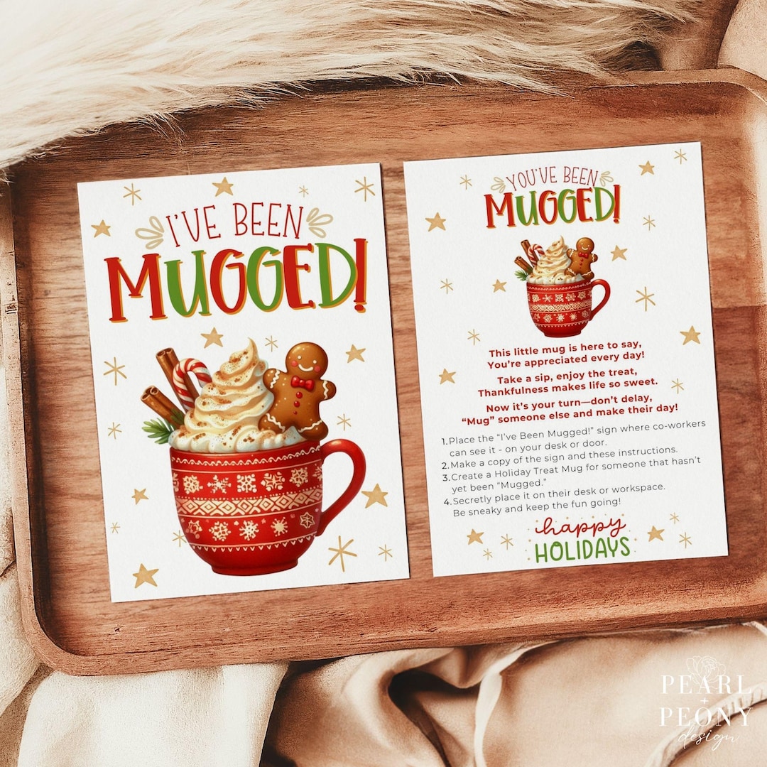 PRINTABLE Christmas You've Been Mugged Gift Exchange Game for Co ...