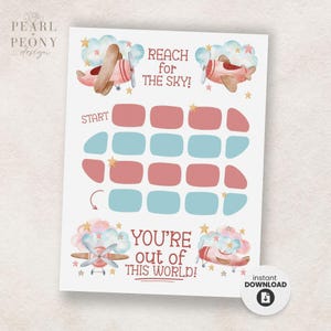 PRINTABLE Cute Pink Airplane Reward Chart, Kids Chore Chart, Routine ...