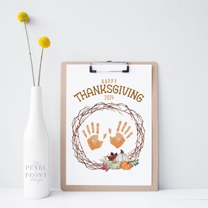 PRINTABLE Thanksgiving Handprint Art Craft, DIY Handprint Fall Art ...