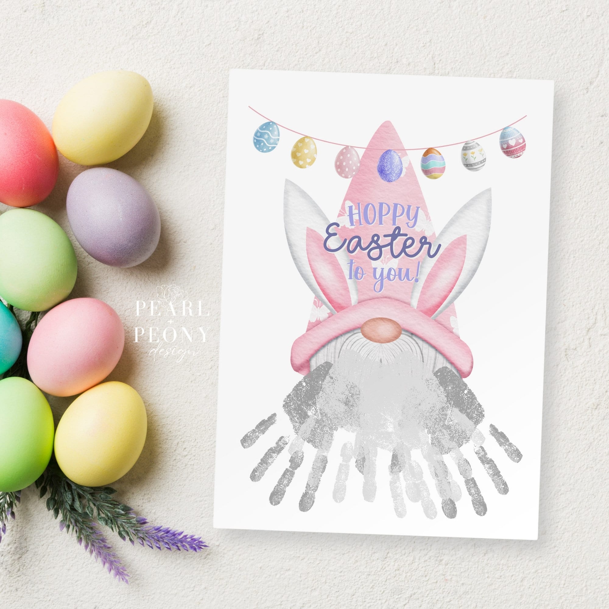 PRINTABLE Easter Handprint Art Craft for Kids, Gnome Keepsake Art ...