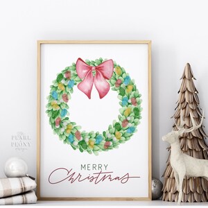 PRINTABLE Christmas Handprint Art, Wreath Thumbprint Craft, Preschool ...