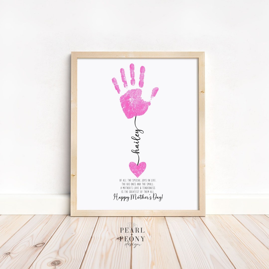 PRINTABLE CUSTOM Mothers Day Handprint Art Craft for Kids, Keepsake Art ...