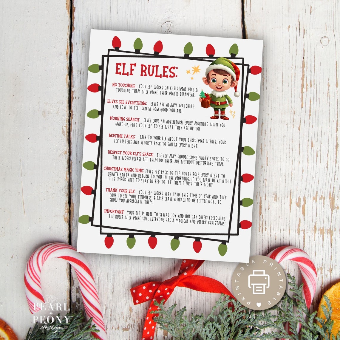 PRINTABLE Christmas Elf Rules Sign, Elf Magic Rules, Elf Arrival Rules ...
