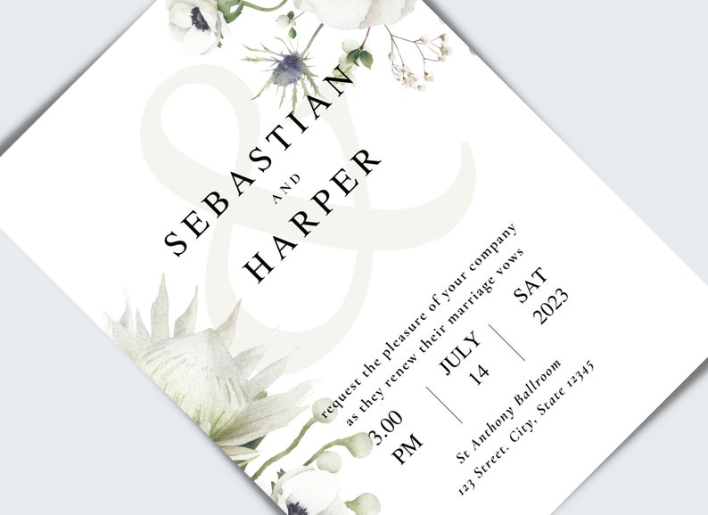 VOW RENEWAL Invitation, Marriage Celebration Invite, Renewing Vows ...