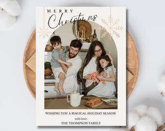 Neutral Photo Christmas Card - Etsy