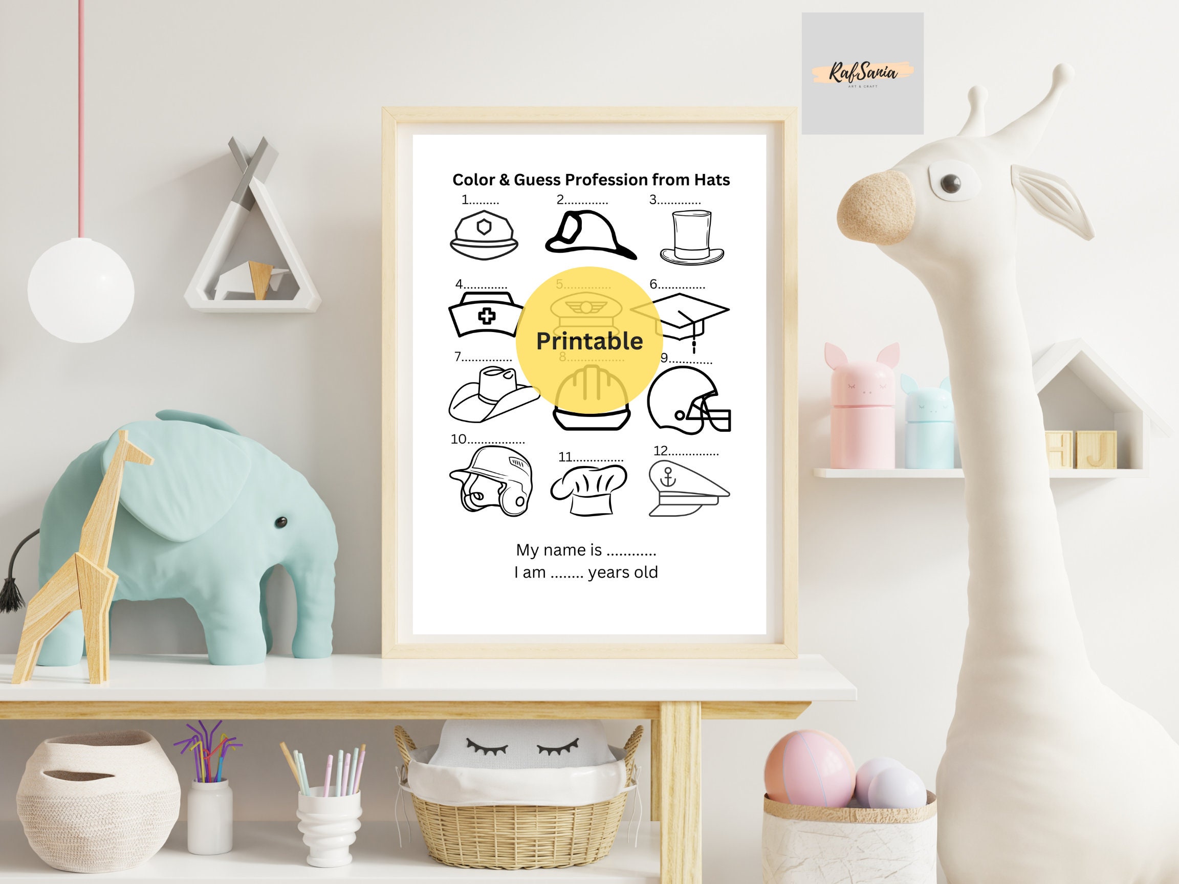 Kids Coloring Page || Guess Profession From Hats || Educational ...