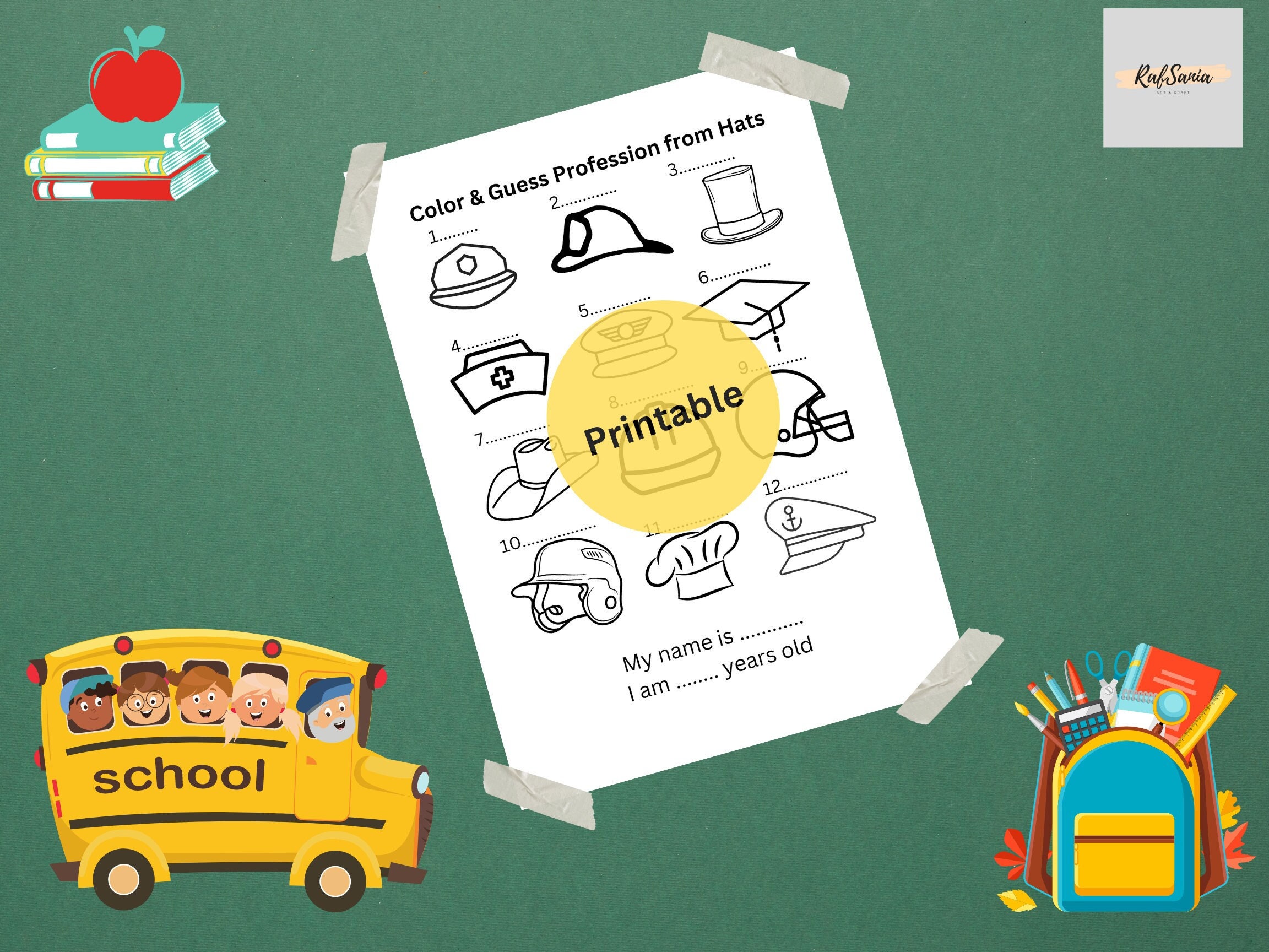 Kids Coloring Page || Guess Profession From Hats || Educational ...