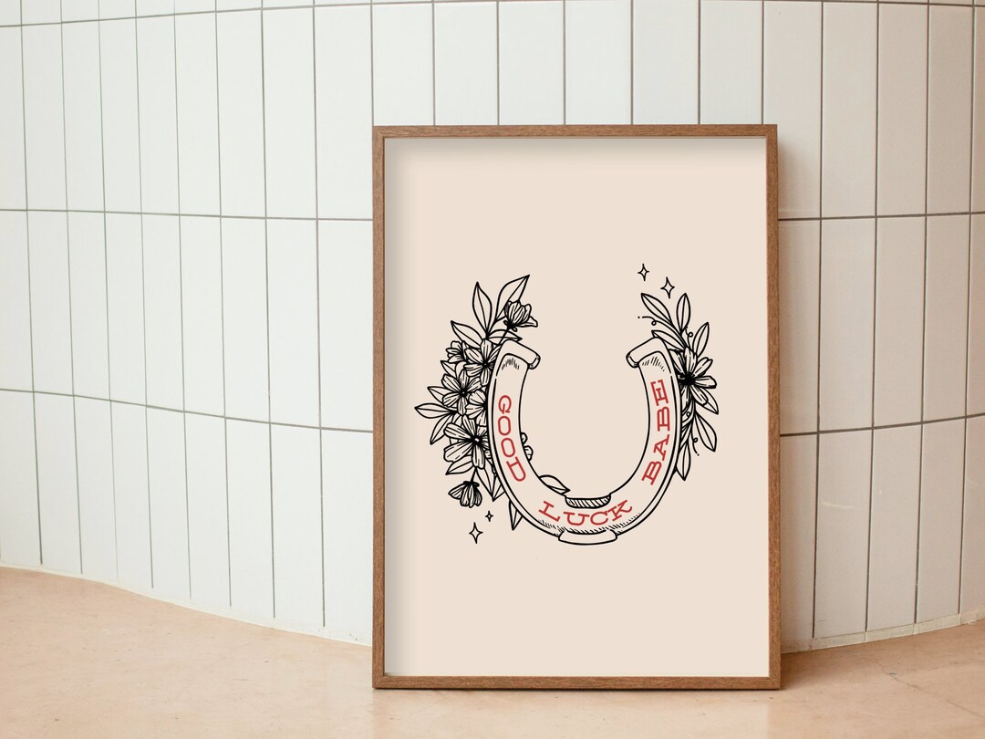 Chappell Roan Good Luck Babe Wall Art, Song Wall Decor, Horse Shoe ...
