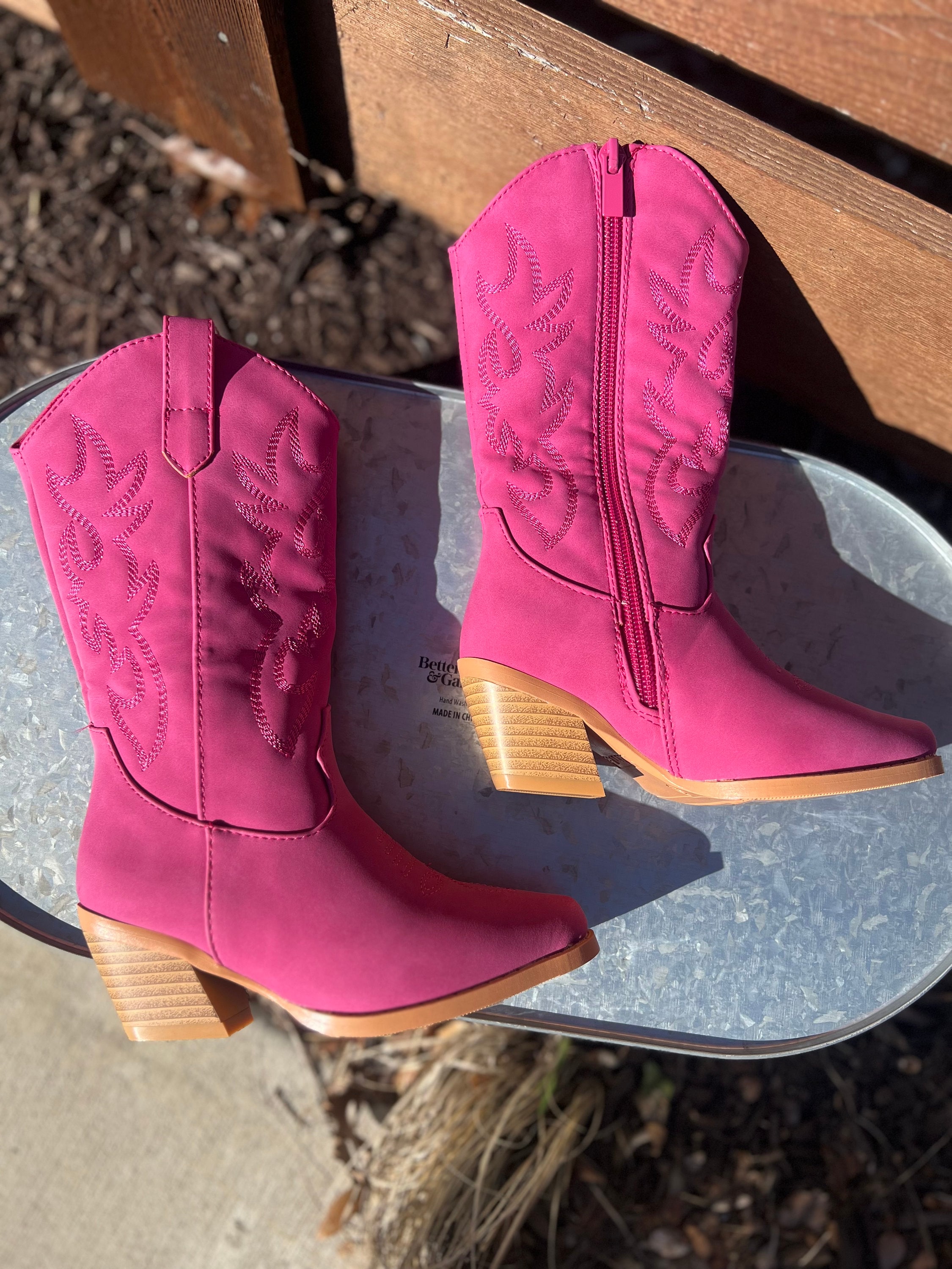 Pink Cowgirl Boots, Western Boots, Pink, Rodeo Girl, Pink Youth Boots ...