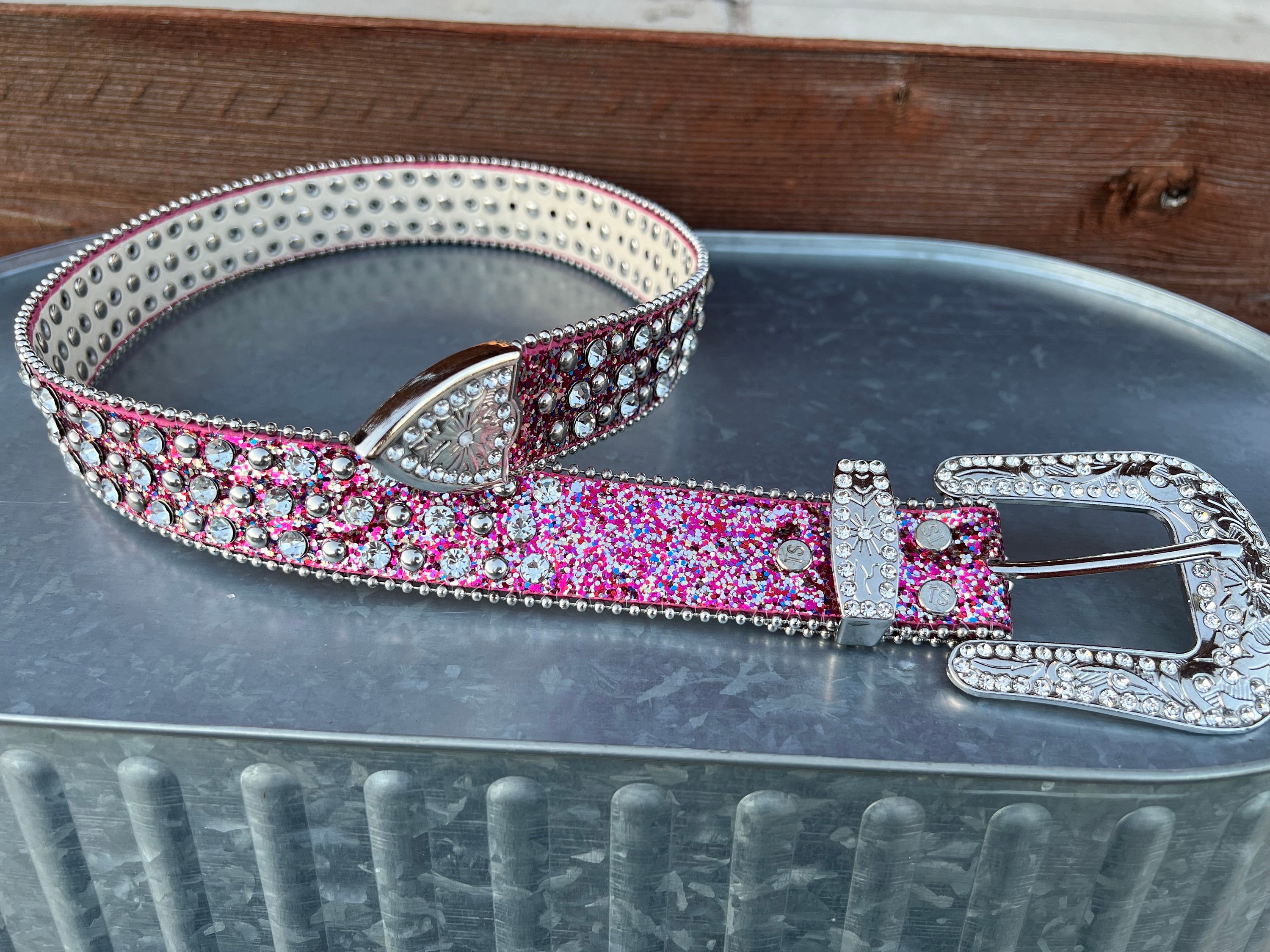 Girl Pink Glitter Belt, Toddler Pink Glitter Belt, Kids Sparkly Belts ...