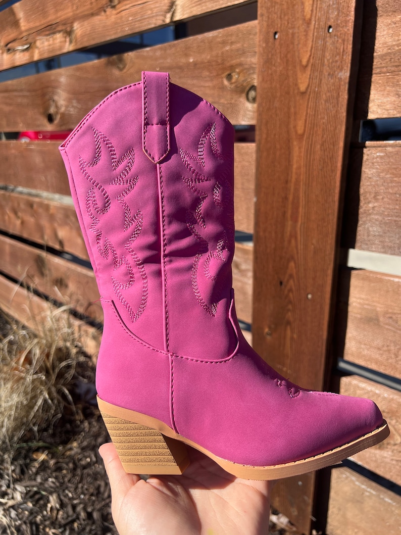 Pink Cowgirl Boots, Western Boots, Pink, Rodeo Girl, Pink Youth Boots ...