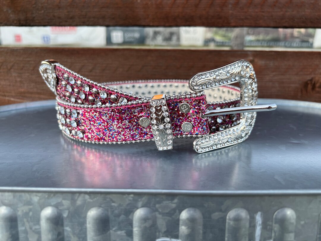 Girl Pink Glitter Belt, Toddler Pink Glitter Belt, Kids Sparkly Belts ...