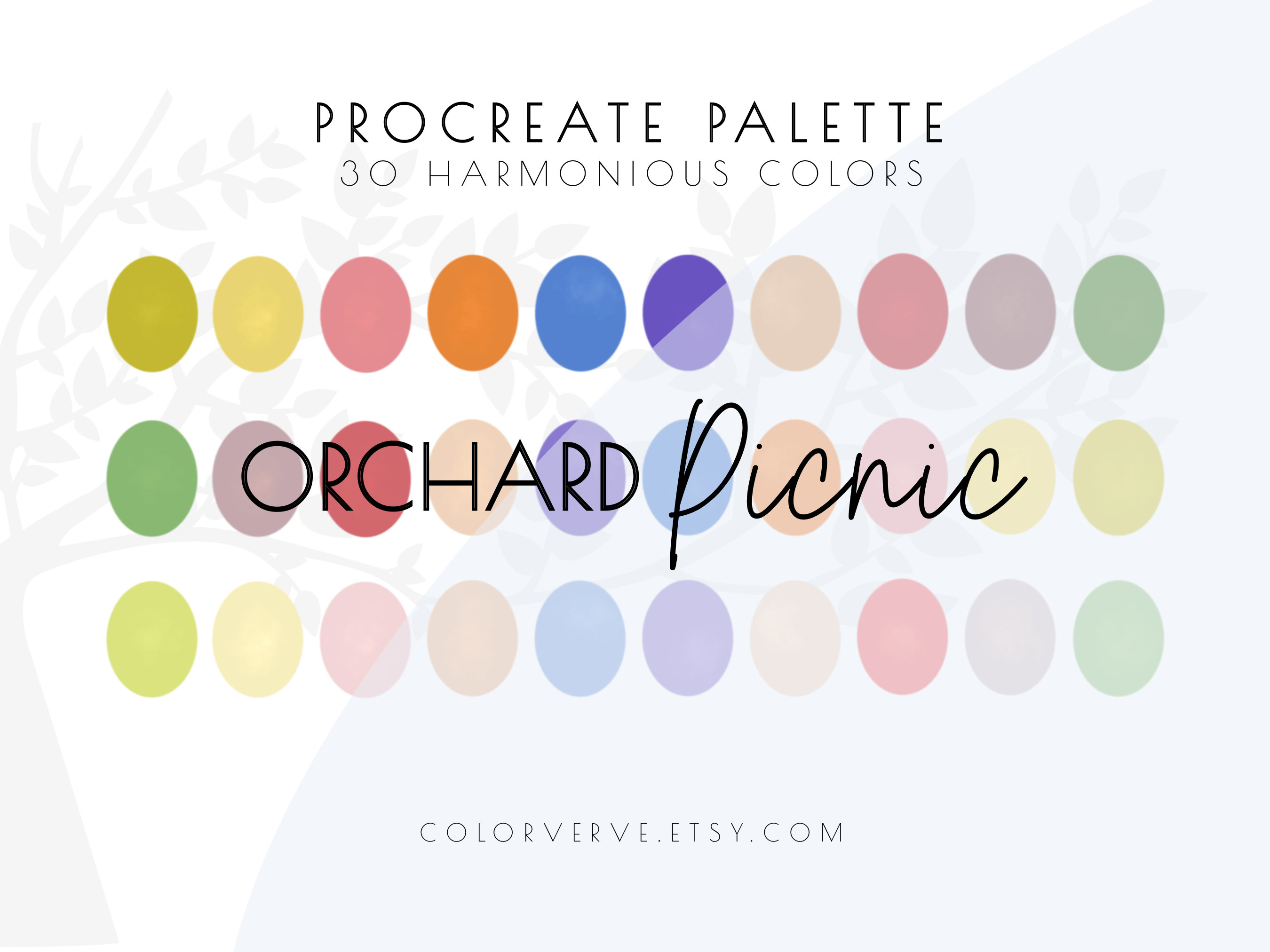 Procreate Color Palette 30 Summer Orchard Color Swatches for - Etsy