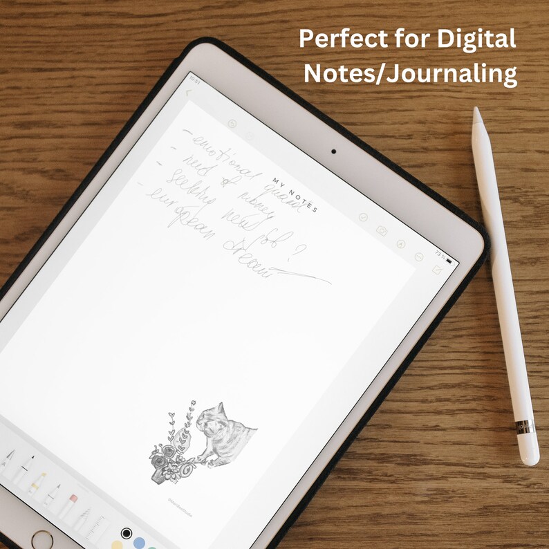 Printable Cat Sketch Stationary Notepad, Cat Portrait, Pet Sketch ...