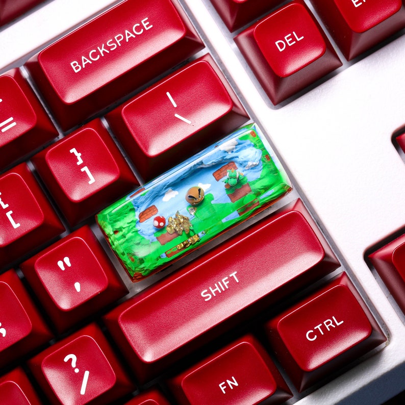 2.25U SA SP Su.p.er Mushroom Custom Keycap, Artisan Enter Keycap, Party ...