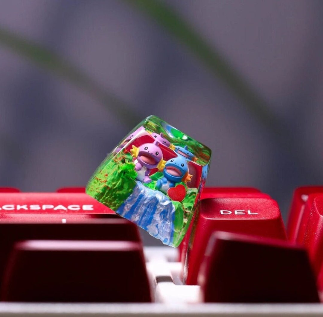 Mudkip and Shiny Keycap - Handcrafted Pokemon-inspired Keyboard ...