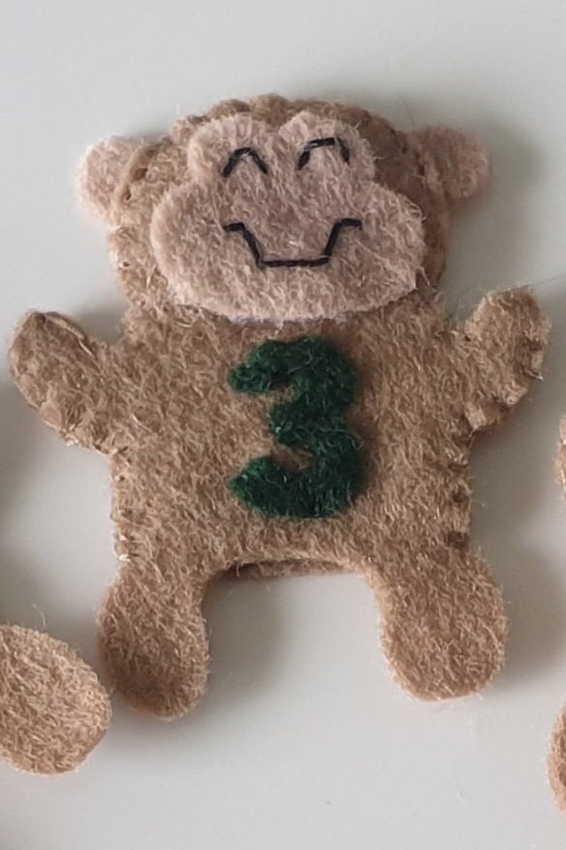 5 Cheeky Monkeys Finger Puppet Set - Etsy Australia