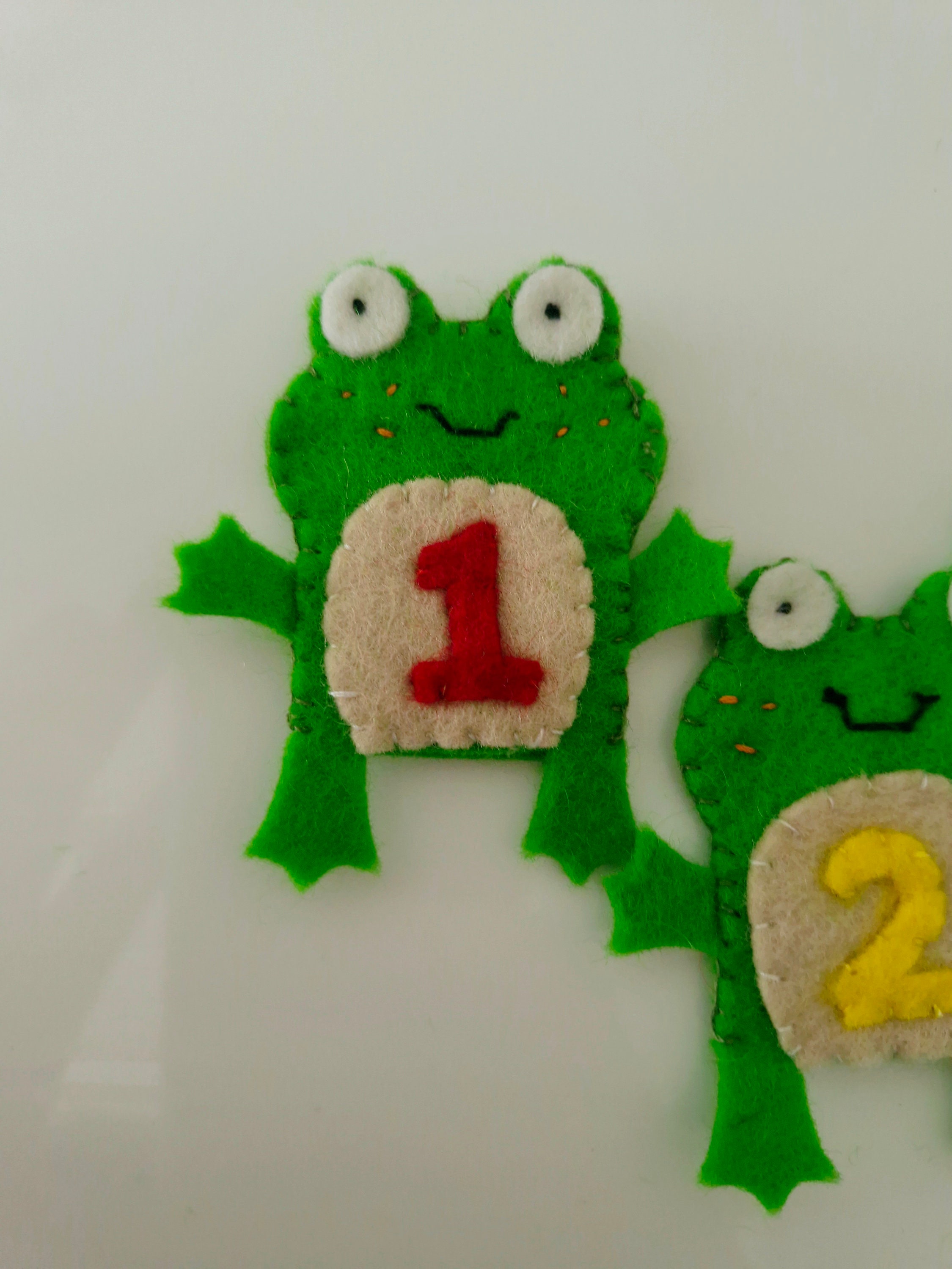 Five Green Speckled Frogs Finger Puppet Set - Etsy