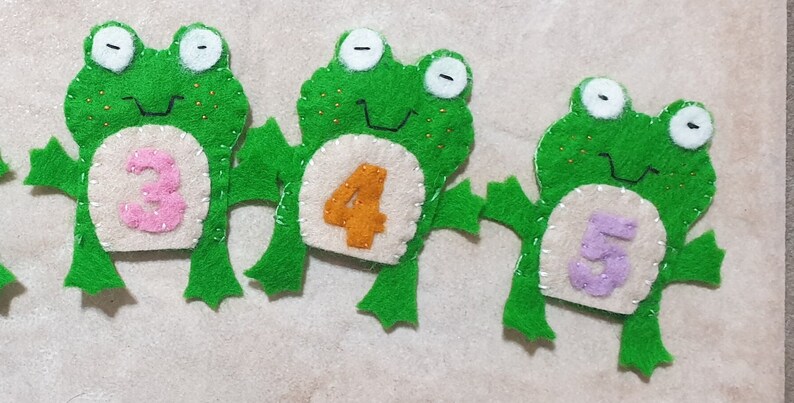 5 Green Speckled Frogs Finger Puppet Set - Etsy Australia