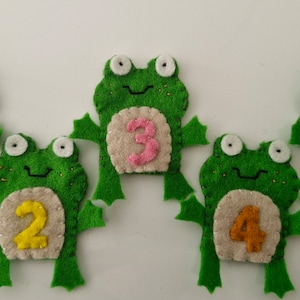 Five Green Speckled Frogs Finger Puppet Set - Etsy