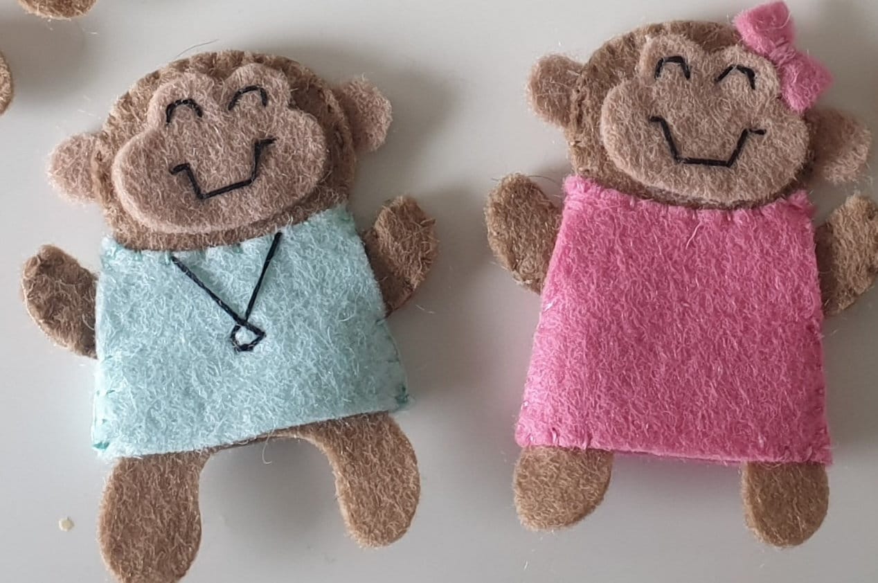 5 Cheeky Monkeys Finger Puppet Set - Etsy