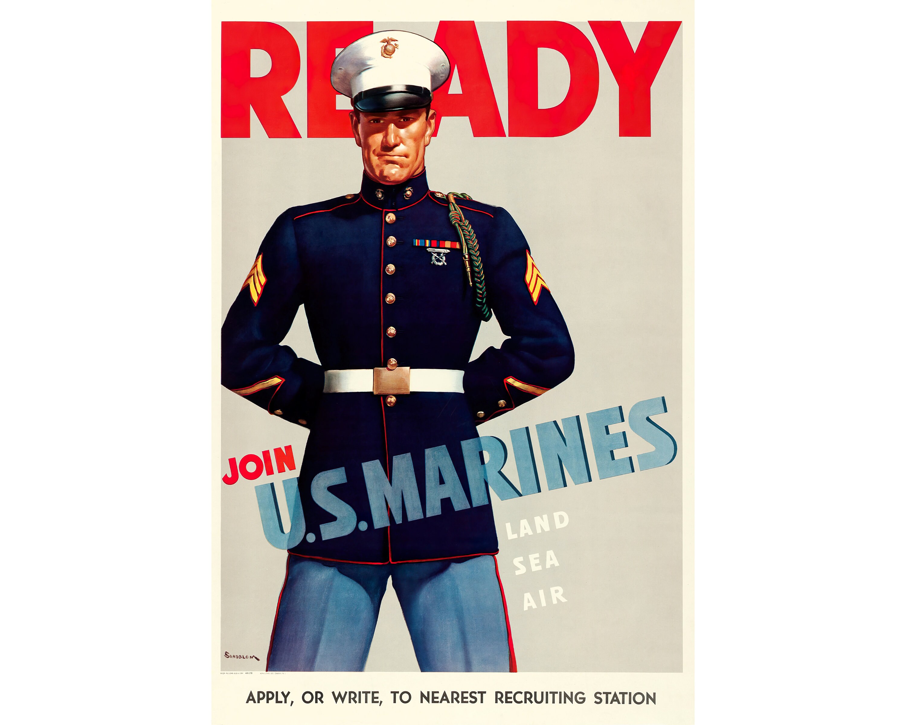US Marines WWII Propaganda Canvas Poster World War II Art - Etsy