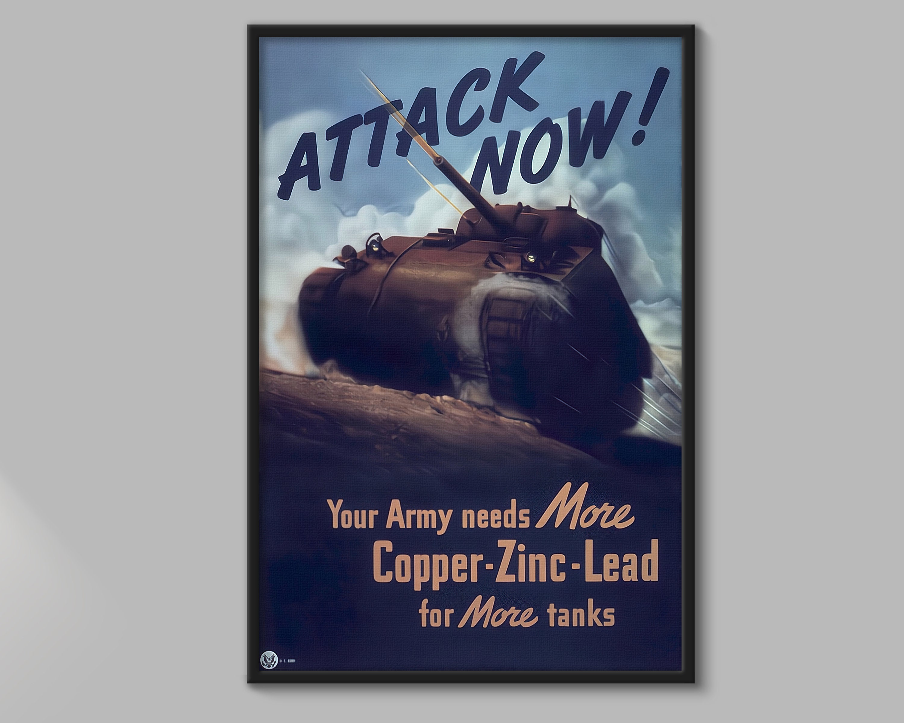 WWII Attack Now Tank Propaganda Poster sold by Atakan Uzun | SKU 291157 ...