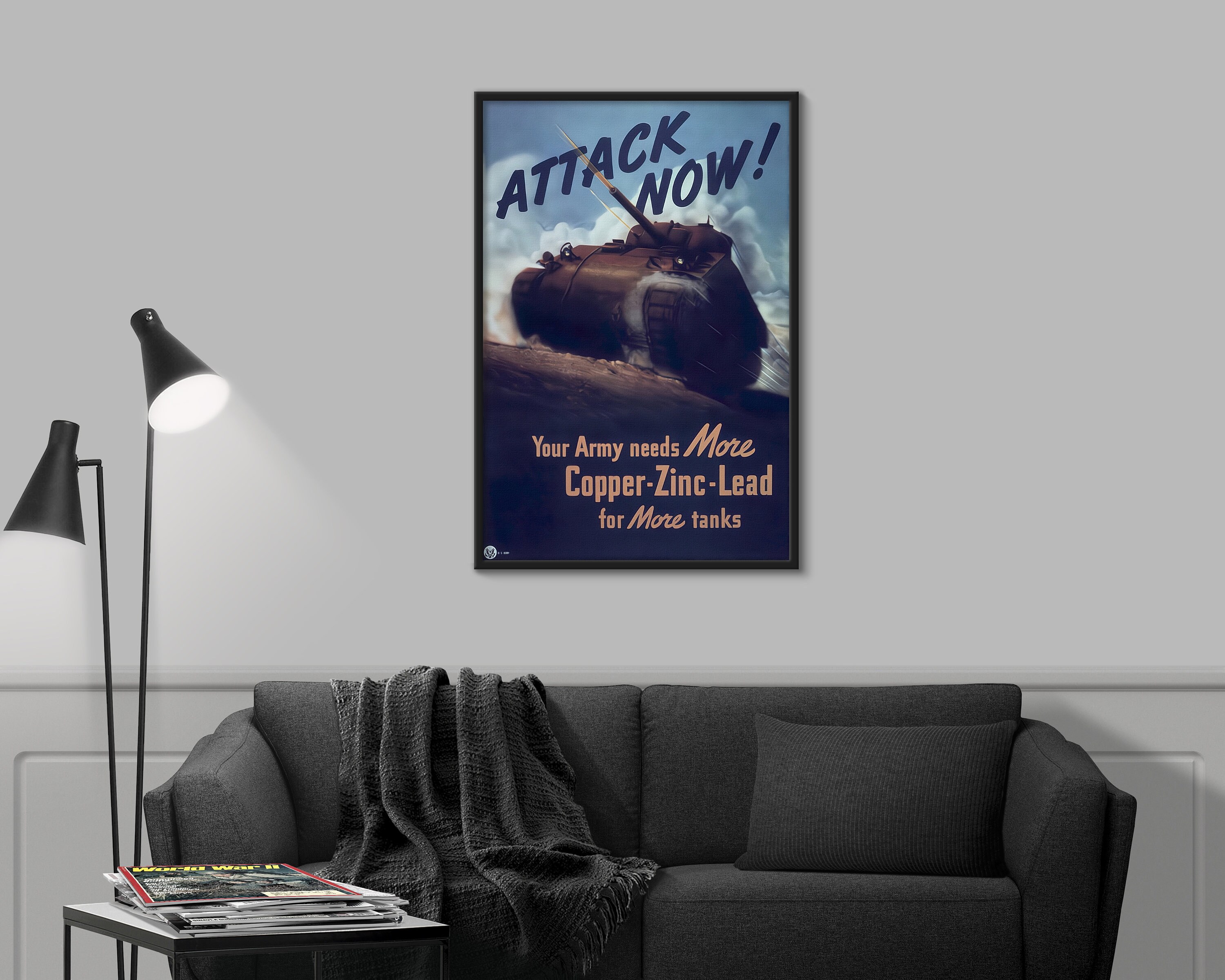 WWII Attack Now Tank Propaganda Poster sold by Atakan Uzun | SKU 291157 ...