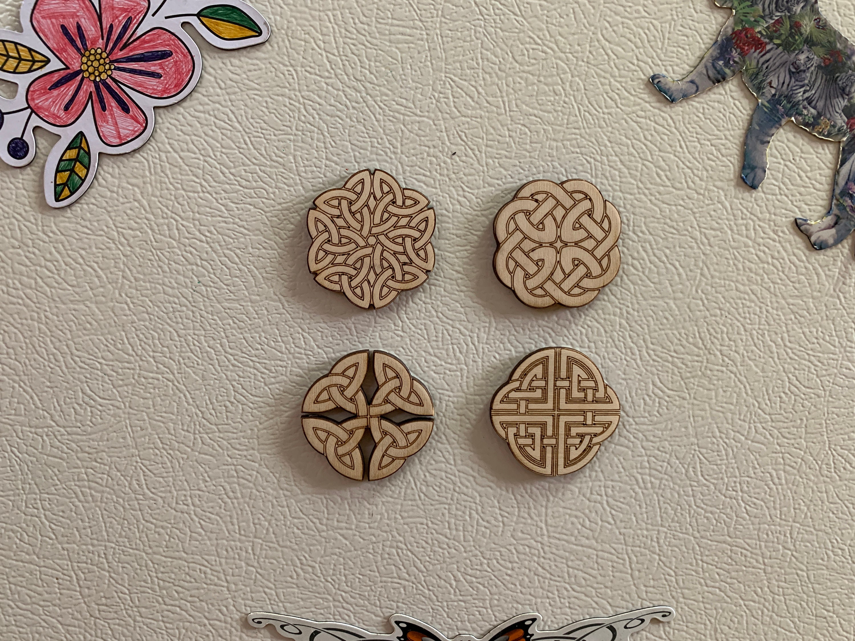 Wooden Celtic Knot Magnets (set of 4) - Etsy